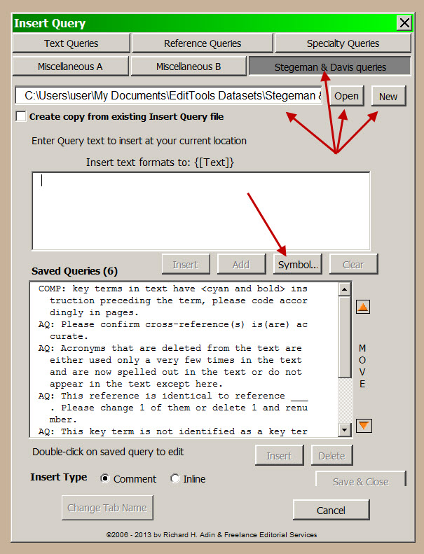 Edittools The Insert Query Macro